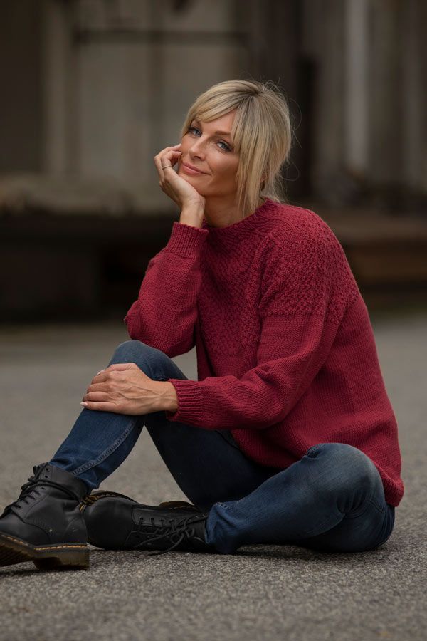 2023-5 Tandori genser burgunder - Garnius